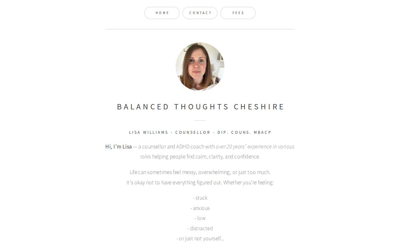 Balanced Thoughts | Counselling & ADHD Coaching in Cheshire